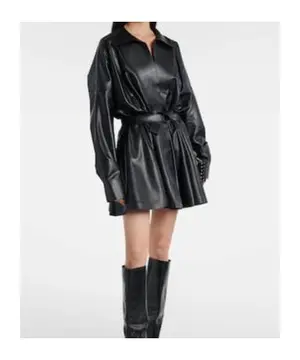 Norma Kamali Flared Sheer Minidress