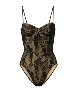 Norma Kamali Lace Sheer Bodysuit - Black