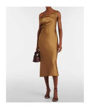 Norma Kamali Maria Crepe Satin Midi Dress