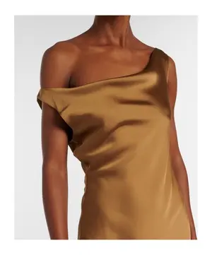 Norma Kamali Maria Crepe Satin Midi Dress