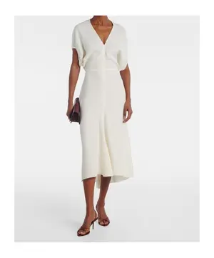 Victoria Beckham Edith Crêpe Satin Midi Dress