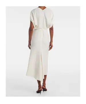 Victoria Beckham Edith Crêpe Satin Midi Dress