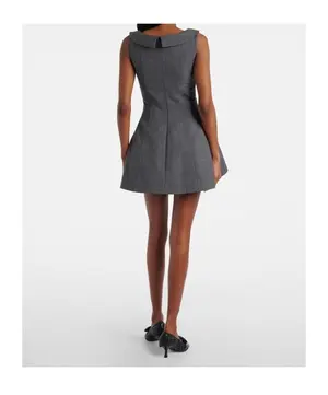 SHUSHU/TONG Bow-detail Twill Minidress