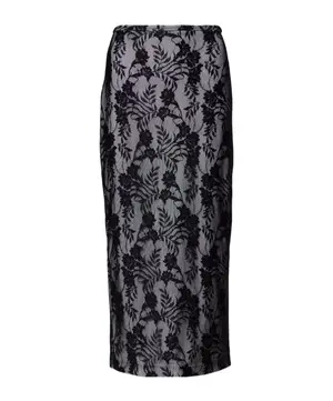 Norma Kamali Lace Midi Skirt - Black