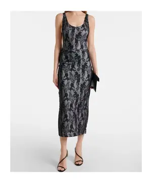 Norma Kamali Lace Midi Skirt