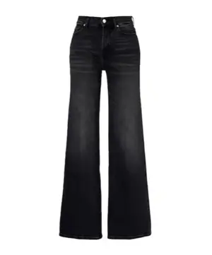 7 For All Mankind Lotta High-rise Wide-leg Jeans - Black