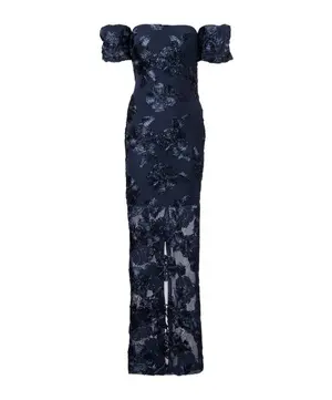 ROTATE BY BIRGER CHRISTENSEN Floral Appliqué Dress - Black