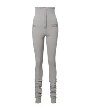 Attico High-rise Cotton Jersey Stirrup Leggings - Gray