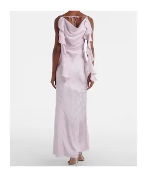 ROTATE BY BIRGER CHRISTENSEN Ruffled Satin Jacquard Gown