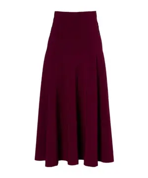 Norma Kamali Flared Maxi Skirt - Plum