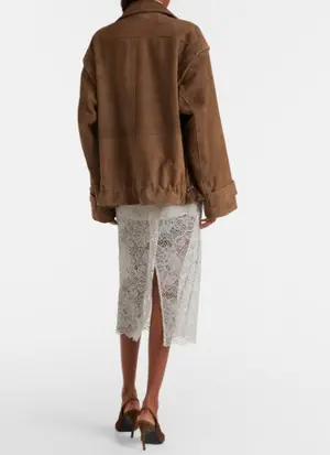 ROTATE BY BIRGER CHRISTENSEN Floral Lace Guipure Pencil Skirt