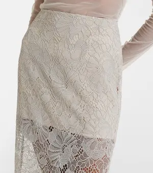 ROTATE BY BIRGER CHRISTENSEN Floral Lace Guipure Pencil Skirt