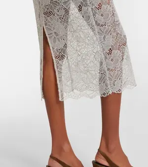 ROTATE BY BIRGER CHRISTENSEN Floral Lace Guipure Pencil Skirt
