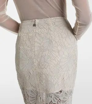 ROTATE BY BIRGER CHRISTENSEN Floral Lace Guipure Pencil Skirt
