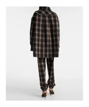Attico Checked Cotton Sweatpants