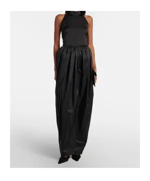 ROTATE BY BIRGER CHRISTENSEN Gathered Satin Taffeta Maxi Dress