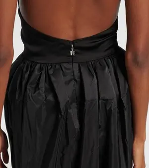 ROTATE BY BIRGER CHRISTENSEN Gathered Satin Taffeta Maxi Dress
