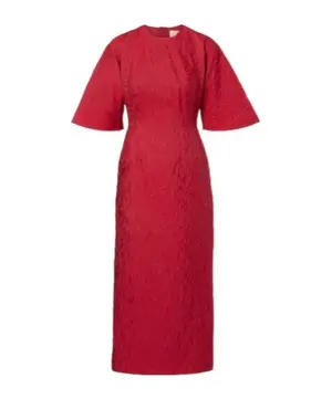 ROKSANDA Falah Cloqué Midi Dress - Red