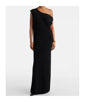 Norma Kamali Belted One-shoulder Maxi Dress