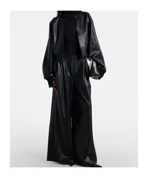 Norma Kamali Pleated High-rise Wide-leg Pants