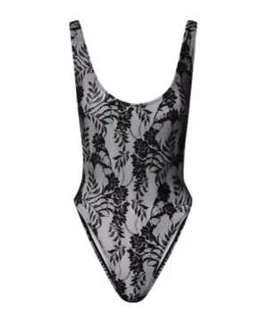 Norma Kamali Marissa Open-back Lace Bodysuit