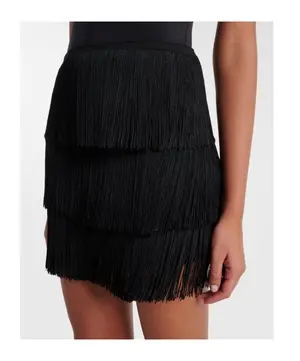 Norma Kamali Fringed Miniskirt