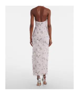 ROTATE BY BIRGER CHRISTENSEN Floral Embroidered Halterneck Dress
