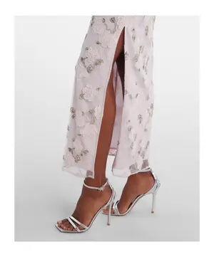 ROTATE BY BIRGER CHRISTENSEN Floral Embroidered Halterneck Dress
