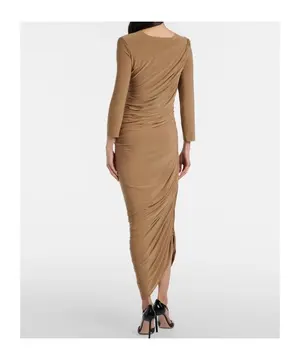 Norma Kamali Diana Ruched Jersey Cocktail Dress
