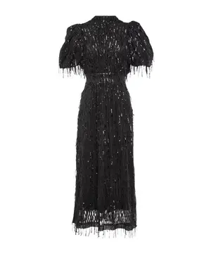 ROTATE BY BIRGER CHRISTENSEN Sequined Tassel Dress