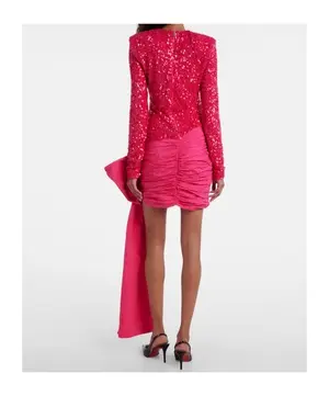 ROTATE BY BIRGER CHRISTENSEN Bow Sequin Dress