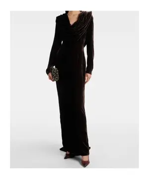 ROTATE BY BIRGER CHRISTENSEN Draped Long-sleeved Dress