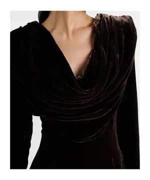 ROTATE BY BIRGER CHRISTENSEN Draped Long-sleeved Dress