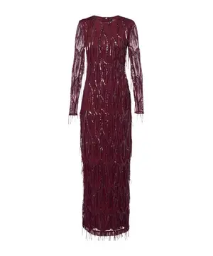 ROTATE BY BIRGER CHRISTENSEN Fringed Sequined Dress - Red