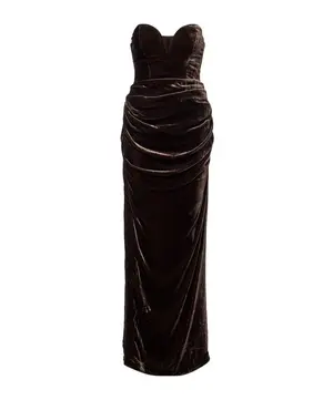 ROTATE BY BIRGER CHRISTENSEN Draped Corset Dress - Black