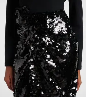 ROTATE BY BIRGER CHRISTENSEN Gathered Sequined Maxi Dress