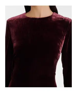 ROTATE BY BIRGER CHRISTENSEN Round Neck Long Sleeve Dress