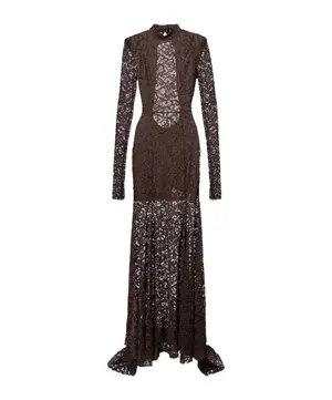 ROTATE BY BIRGER CHRISTENSEN Open-back Floral Lace Dress - Black