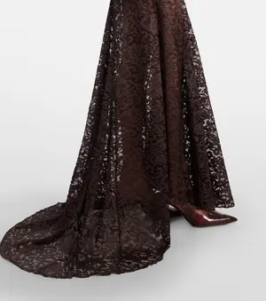 ROTATE BY BIRGER CHRISTENSEN Open-back Floral Lace Dress
