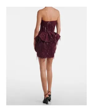 ROTATE BY BIRGER CHRISTENSEN Sequined Tassel Skirt
