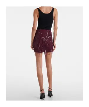 ROTATE BY BIRGER CHRISTENSEN Sequined Tassel Skirt