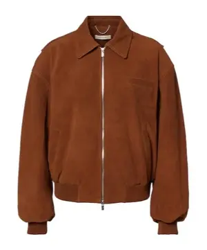 JACQUES WEI Suede Bomber Jacket - Brown