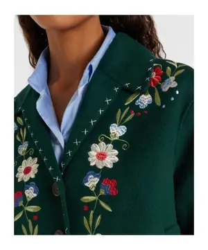 Rixo Embroidered Single-breasted Casual Jacket