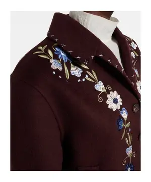 Rixo Embroidered Single-breasted Casual Jacket