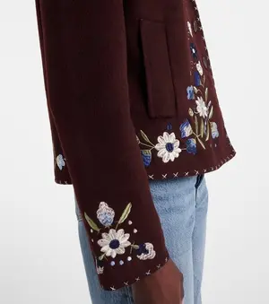 Rixo Embroidered Single-breasted Casual Jacket