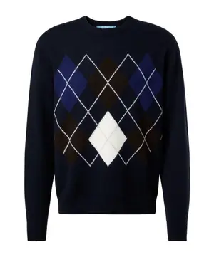 Arch4 Diamond Pattern Knitted Sweater - Black