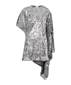 Coperni Zero Waste Draped Sequined Minidress - Silver