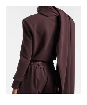 Magda Butrym Draped Scarf-detail Cotton Sweatshirt
