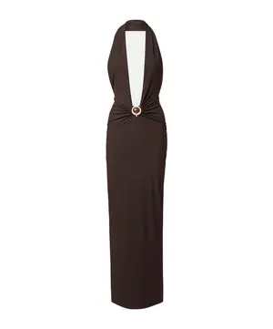 Christopher Esber Embellished Halterneck Maxi Dress - Black