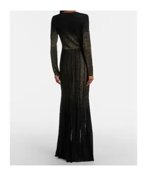 Roberto Cavalli Glitter Pleated Gown